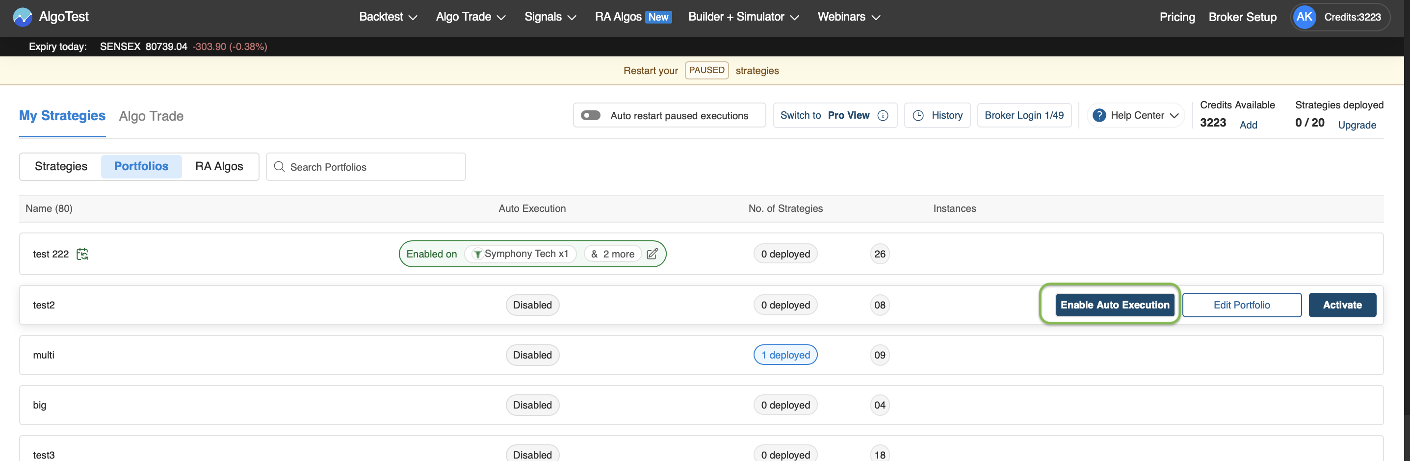 Auto Execution | AlgoTest
